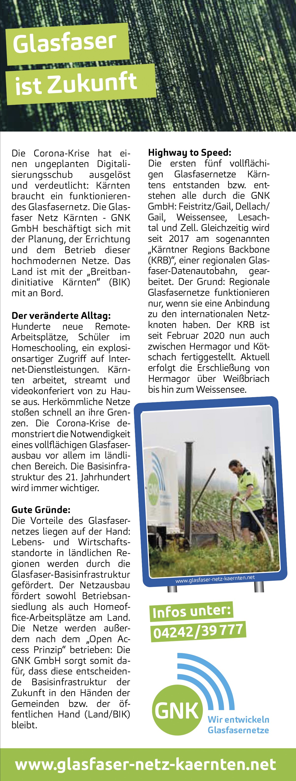 Bericht - Glasfaser ist Zukunft - GNK GmbH